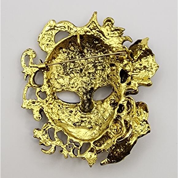 Boutique | Jewelry | Masquerade Brooch Elegant Enameled Mask Design ...